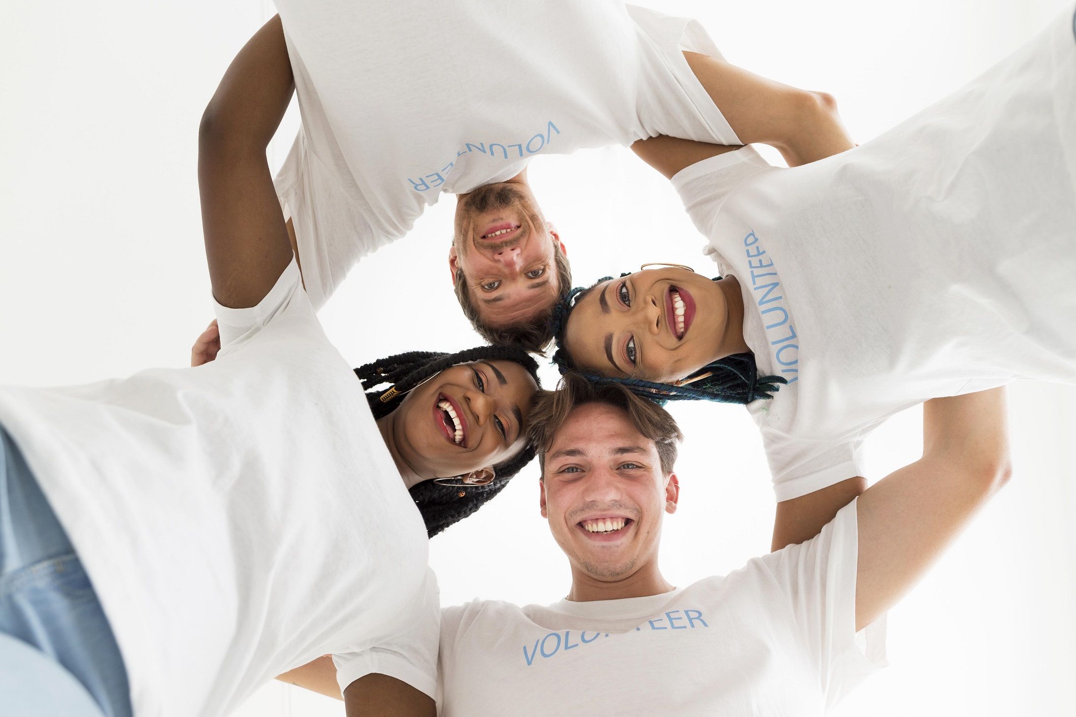 bottom-view-people-holding-each-other